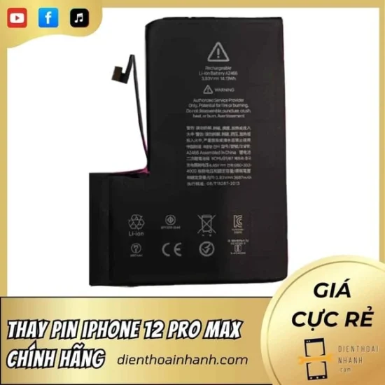 Thay Pin iPhone 12 Pro Max Chính Hãng Giá Bao Nhiêu 2025?